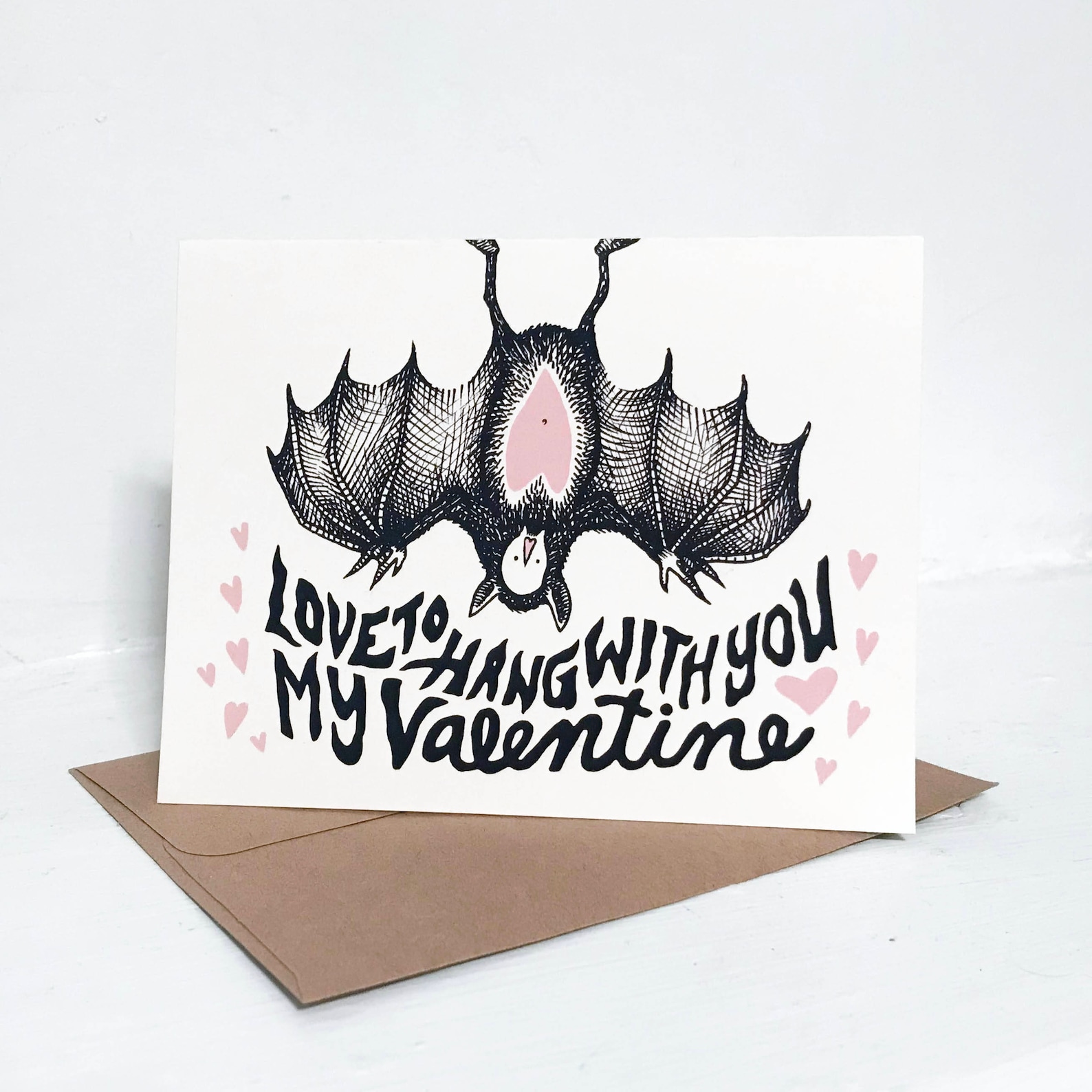 Cute Bat Valentine's Day Card - Etsy