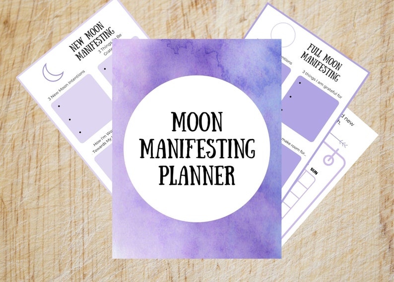 Moon Manifesting Planner / New Moon Planner / Full Moon Planner / Moon ...