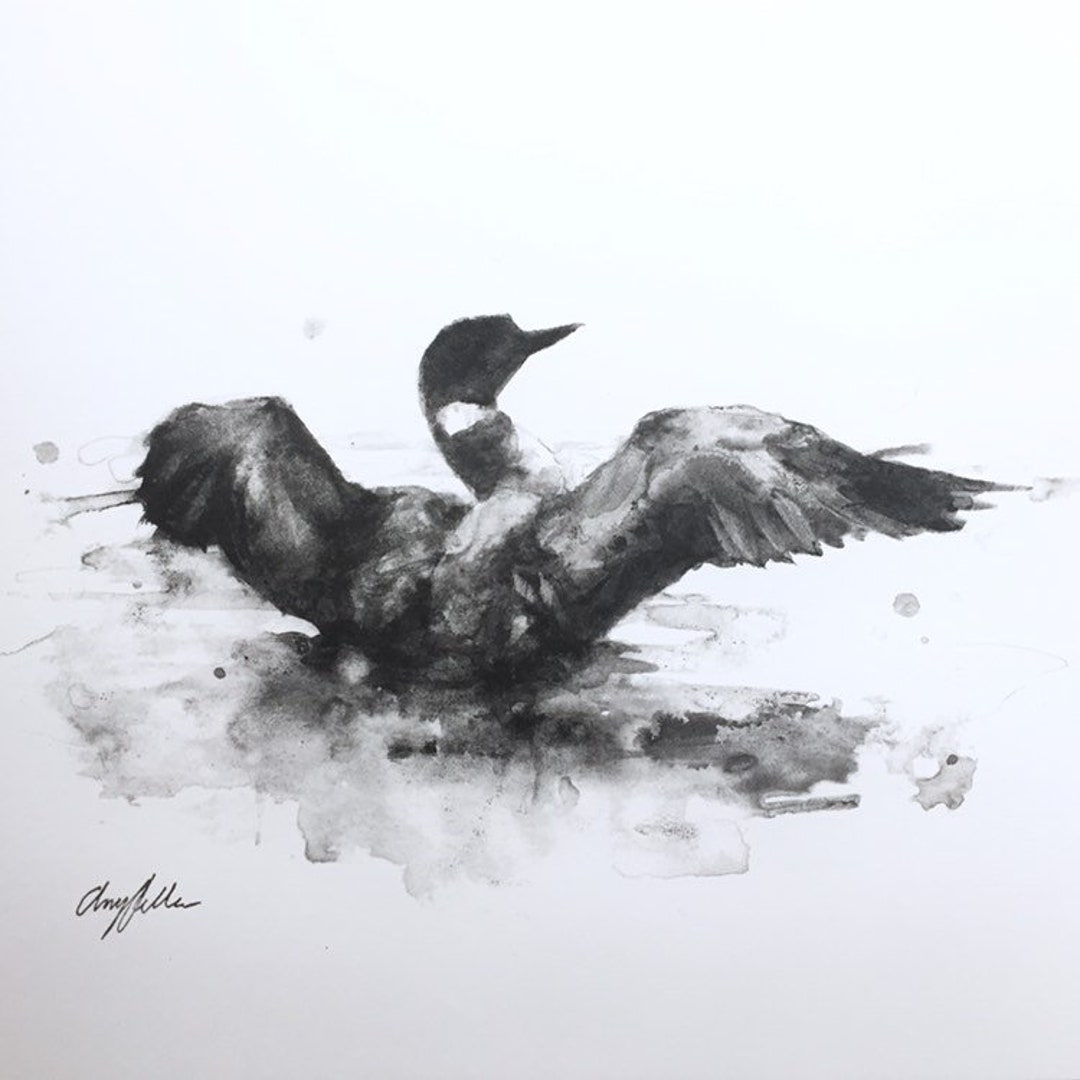 Loon Art Print, Animal Art Kids, Animal Prints Nursery, Watercolor ...