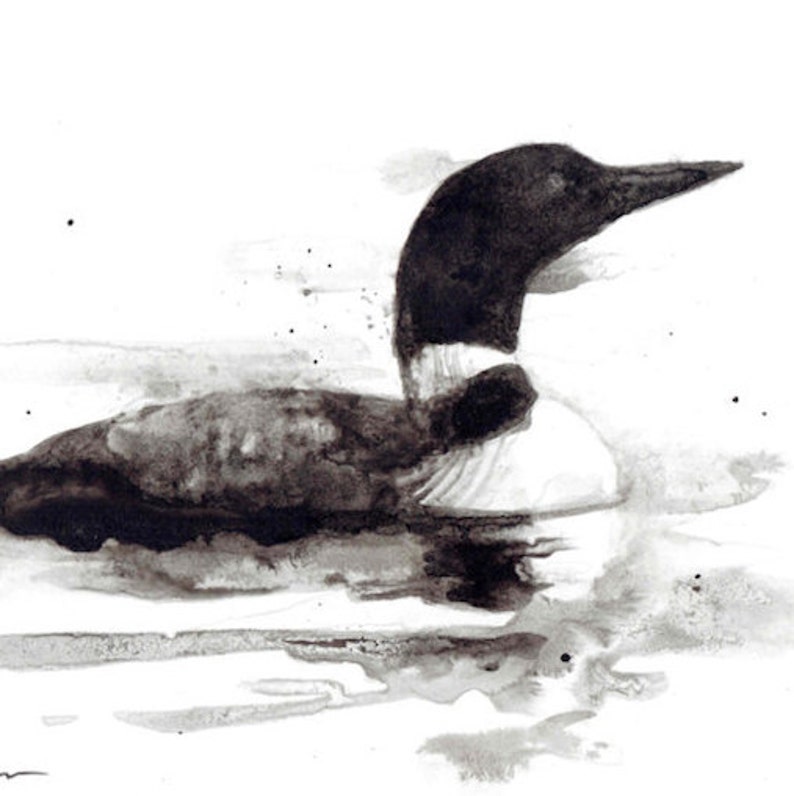 Loon Art Print Loon Artwork /animal Art Prints Animal Art - Etsy
