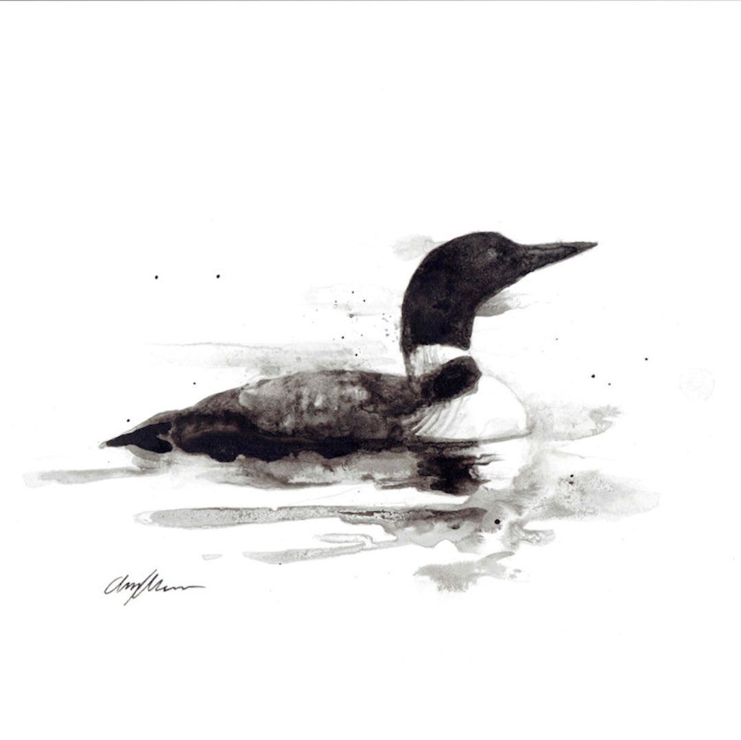 Loon Art Print, Loon Artwork /animal Art Prints, Animal Art Kids ...