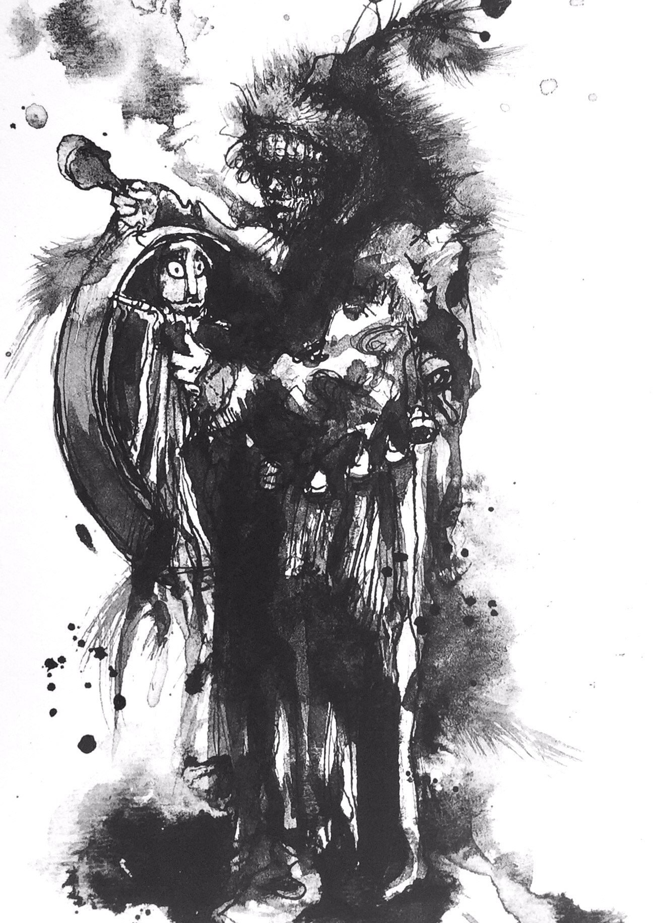 Altai Shaman Art Print, Witch Art, Mystical Artwork, Watercolor Print ...