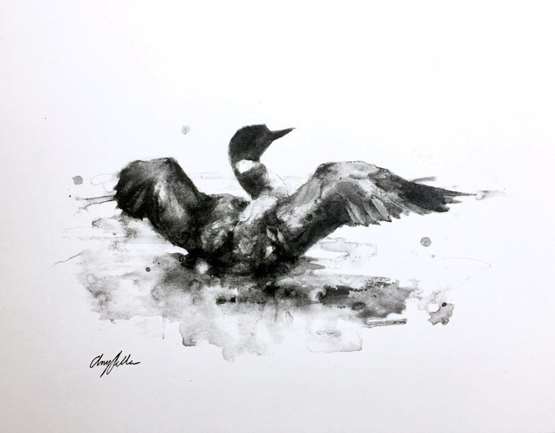 Loon Art Print Animal Art Kids Animal Prints Nursery - Etsy