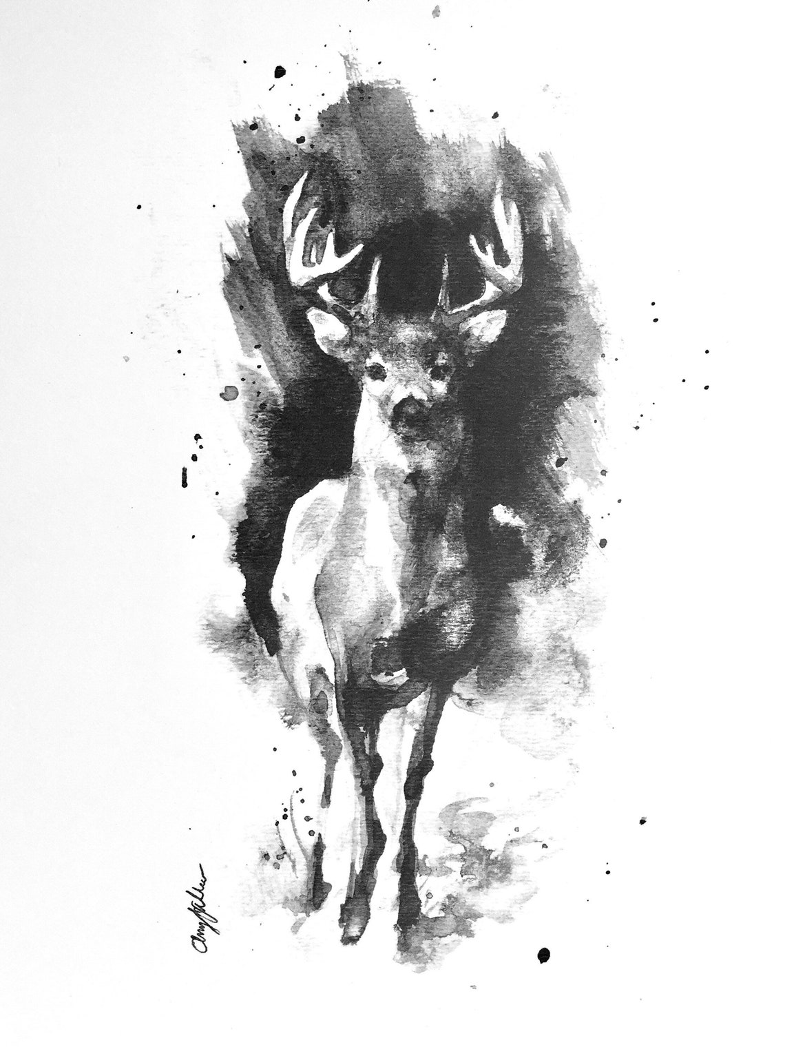 Stag Buck Deer Art Print, Animal Art Kids, Animal Prints Nursery ...