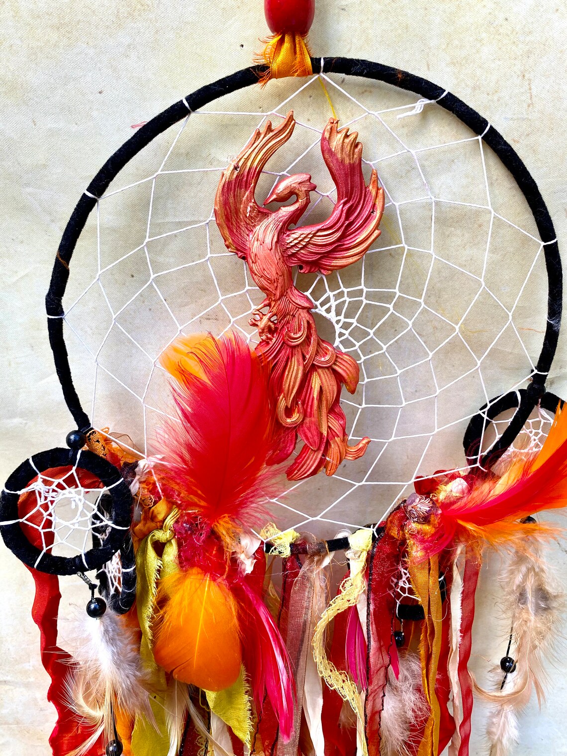 Dreamcatcher Phoenix Rising Fire Bird Totem Wall Art Room - Etsy