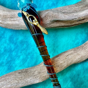 Crystal Goddess Wand With Stand, Glass Wand, Suncatcher, Spirit Wand ...