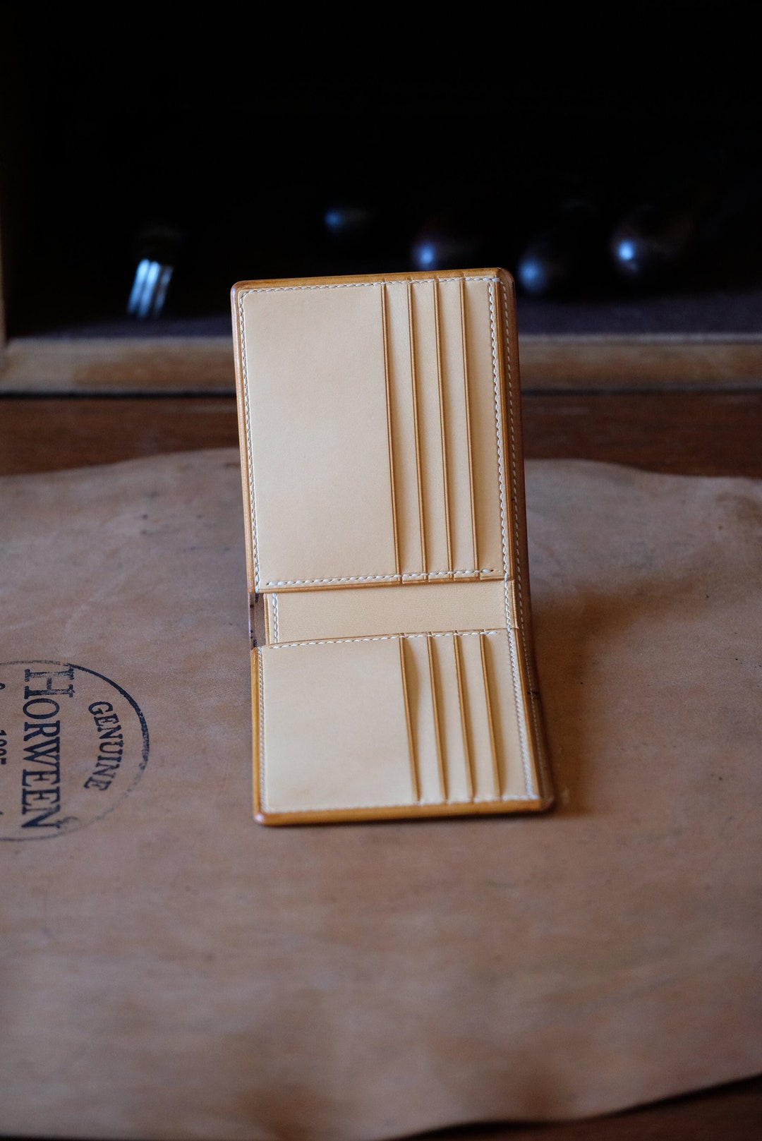 SW Bifold Wallet / Bourbon Horween Shell Cordovan / Natural Buttero - Etsy