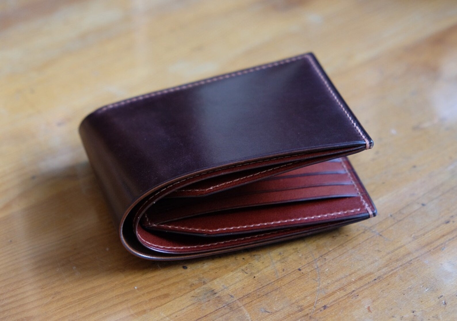 SW01SP Horween Shell Cordovan Wallet Bifold Wallet | Etsy