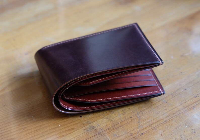 SW01SP Horween Shell Cordovan Wallet Bifold Wallet | Etsy