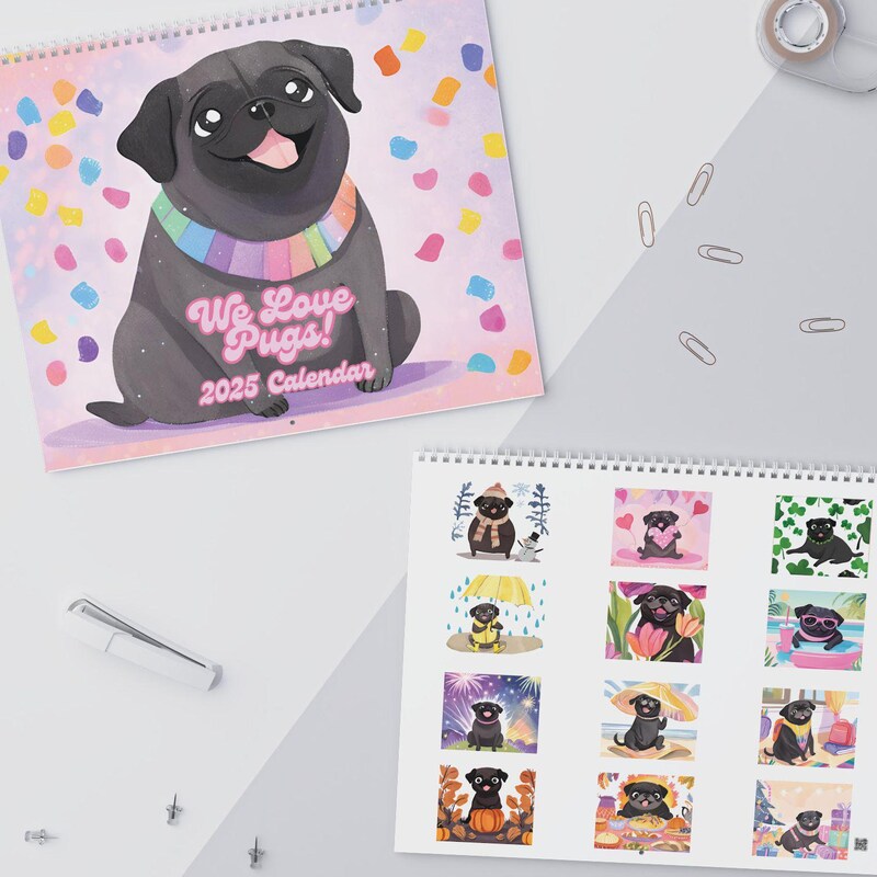 Pug Calendar - Etsy