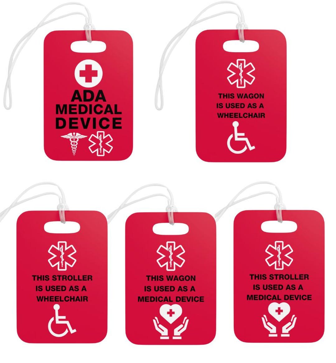 Customizable ADA Medical Device Tag: Stroller, Wagon, Wheelchair - Etsy