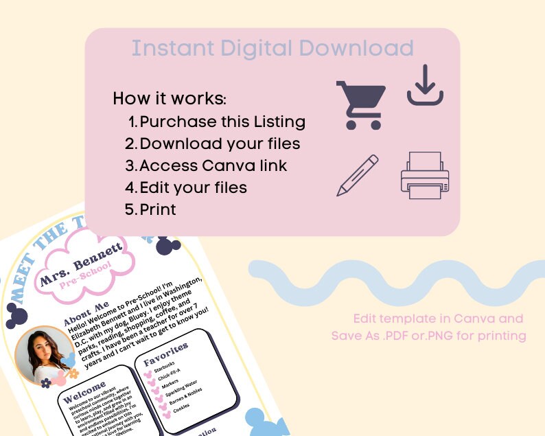 Meet the Teacher Classroom Printable Template, Teacher Intro, Magical ...