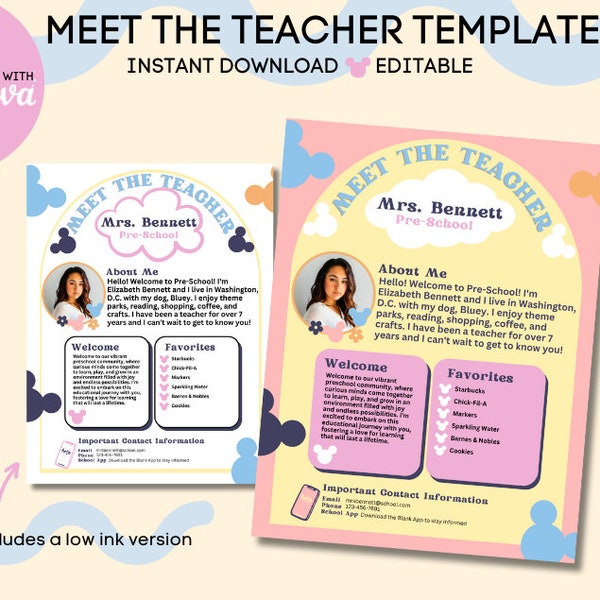Meet the Teacher Template - Etsy