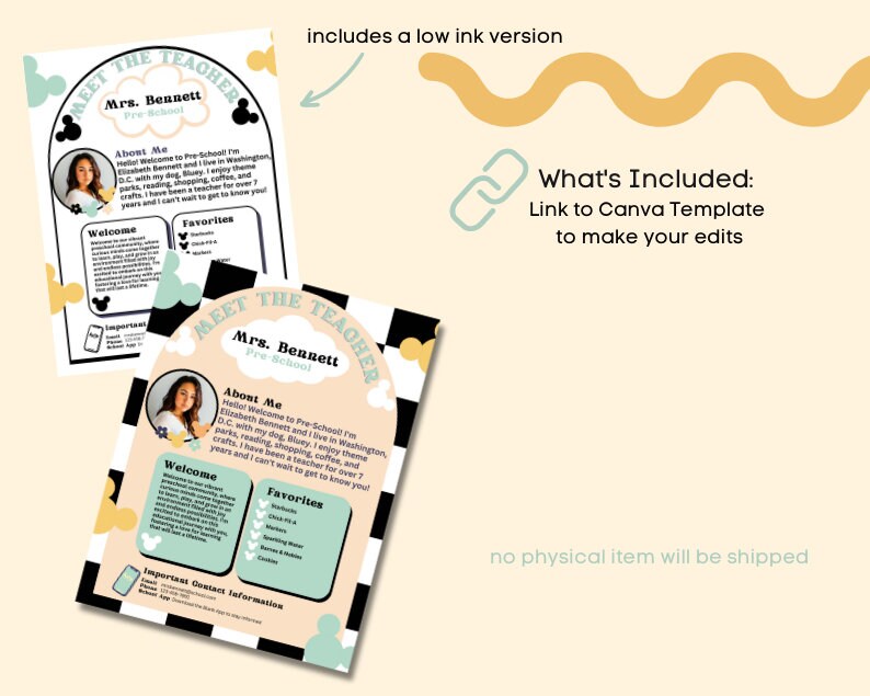 Meet the Teacher Classroom Printable Template Teacher Intro - Etsy