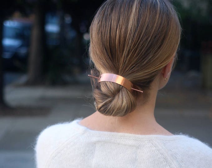 Bun Holder Hair Cuff Modern Hair Clip Brass Hair Slide - Etsy