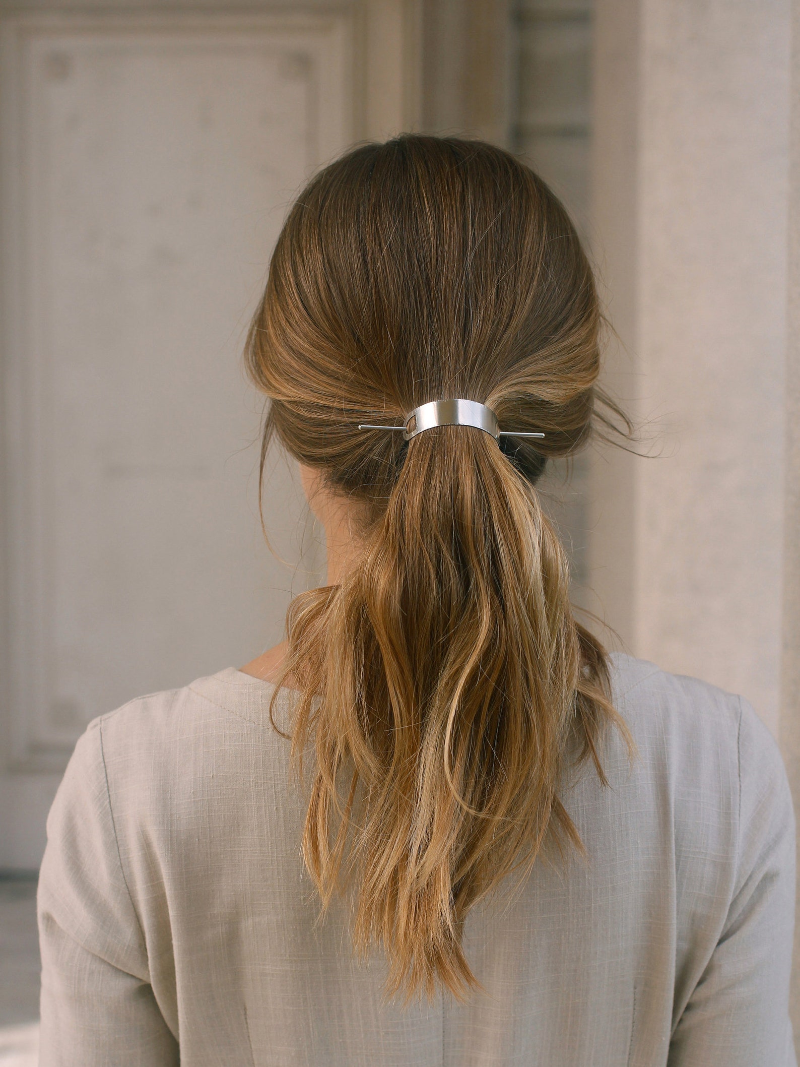 Brass Hair Cuff Metal Ponytail Cuff Minimal Hair Accessory - Etsy