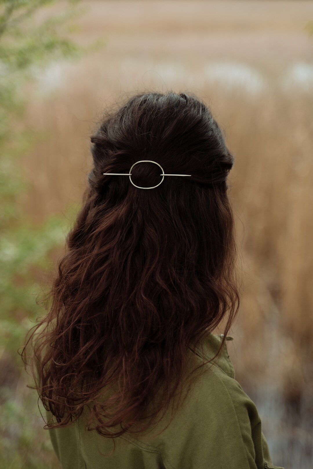 Circle Hair Barrette Half up Hair Clip Circle Hair Pin Oval Hair Slide ...