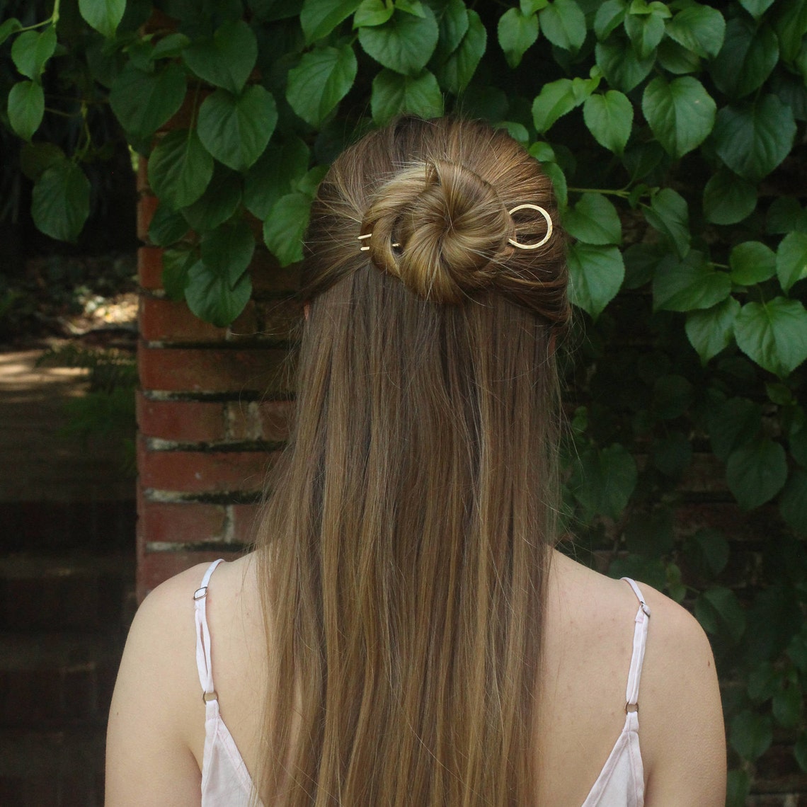 Circle Hair Pin Hammered Hair Fork Metal Hair Accessories - Etsy