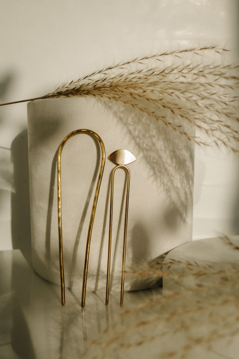 Hammered Hair Fork Metal Hair Pin Basic Pins Everyday Hair - Etsy