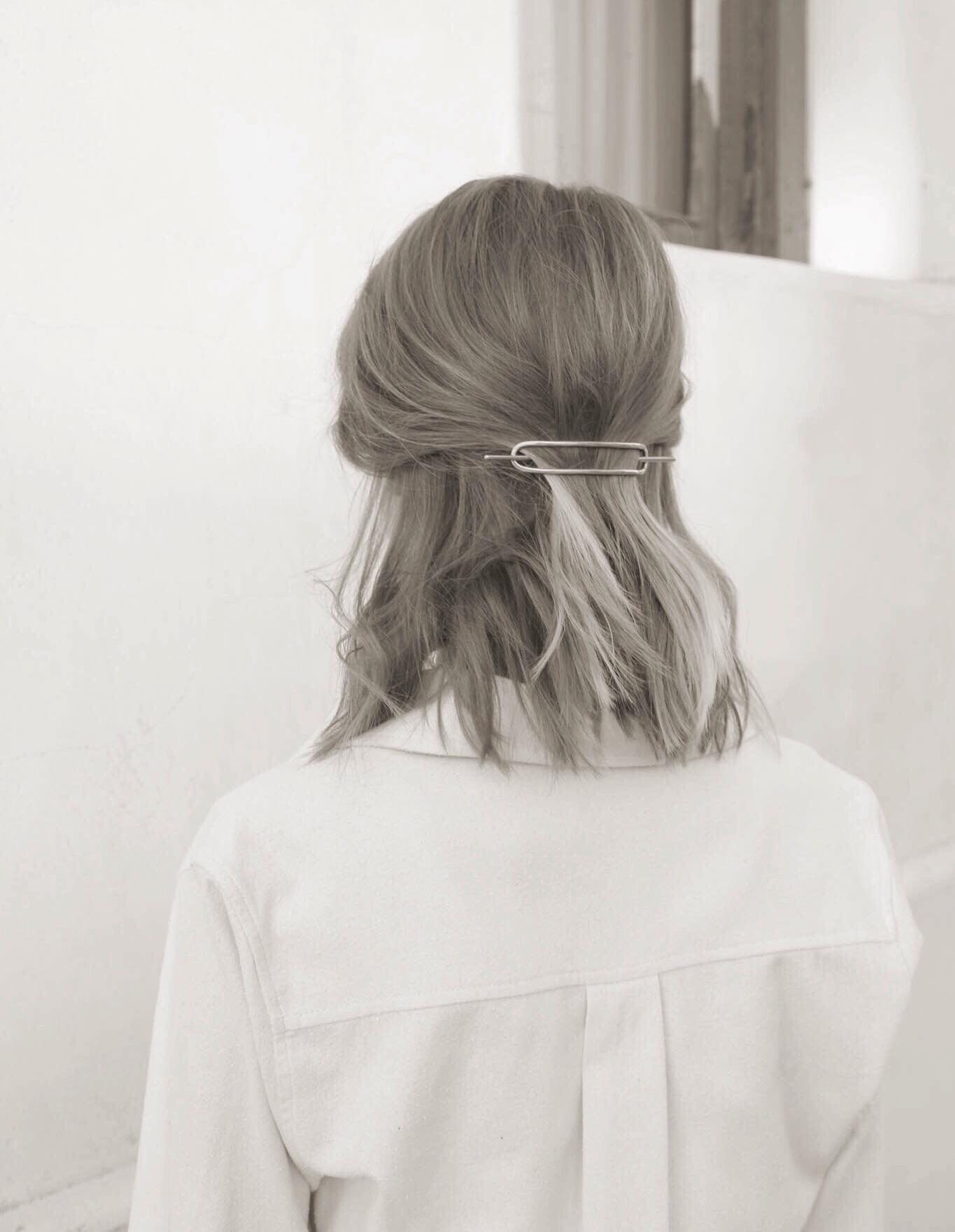 Bun Holder Hammered Hair Slide Small Hair Barrette Minimalist Hair Clip ...