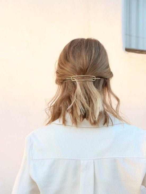 Bun Holder Hammered Hair Slide Small Hair Barrette Minimalist Hair Clip ...