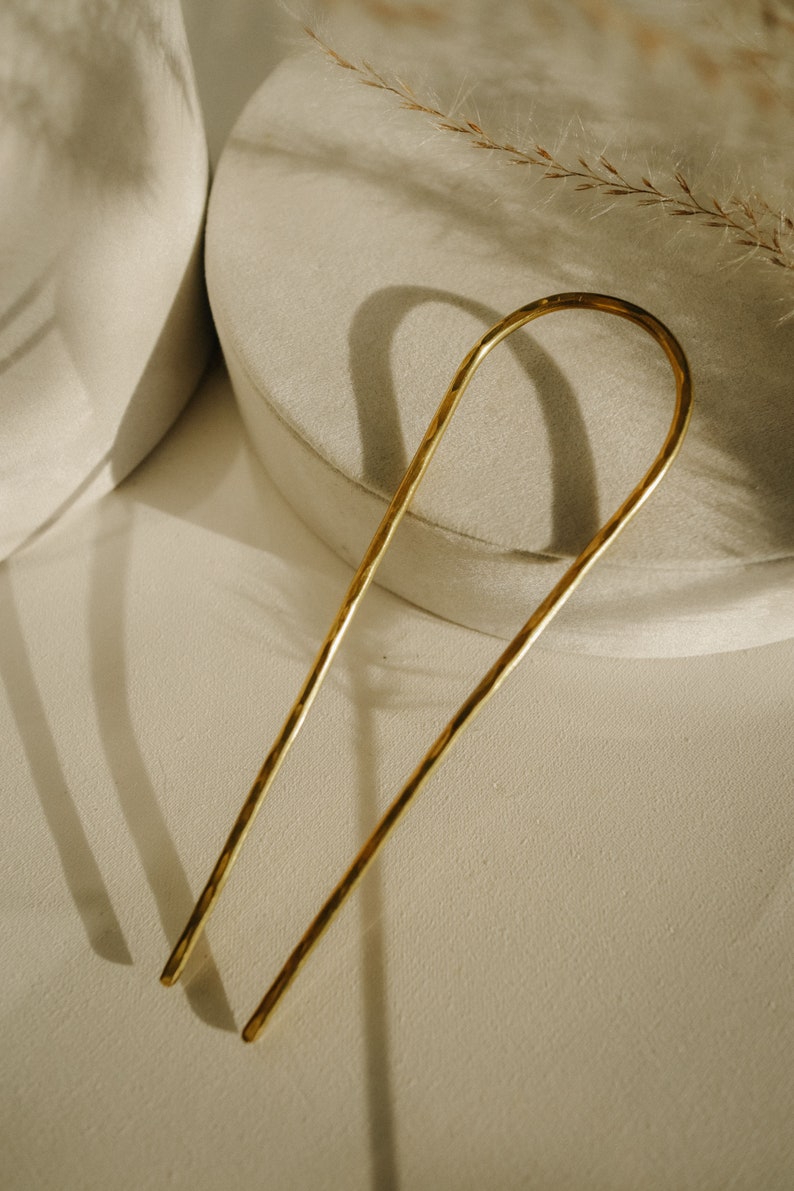 Hammered Hair Fork Metal Hair Pin Basic Pins Everyday Hair - Etsy