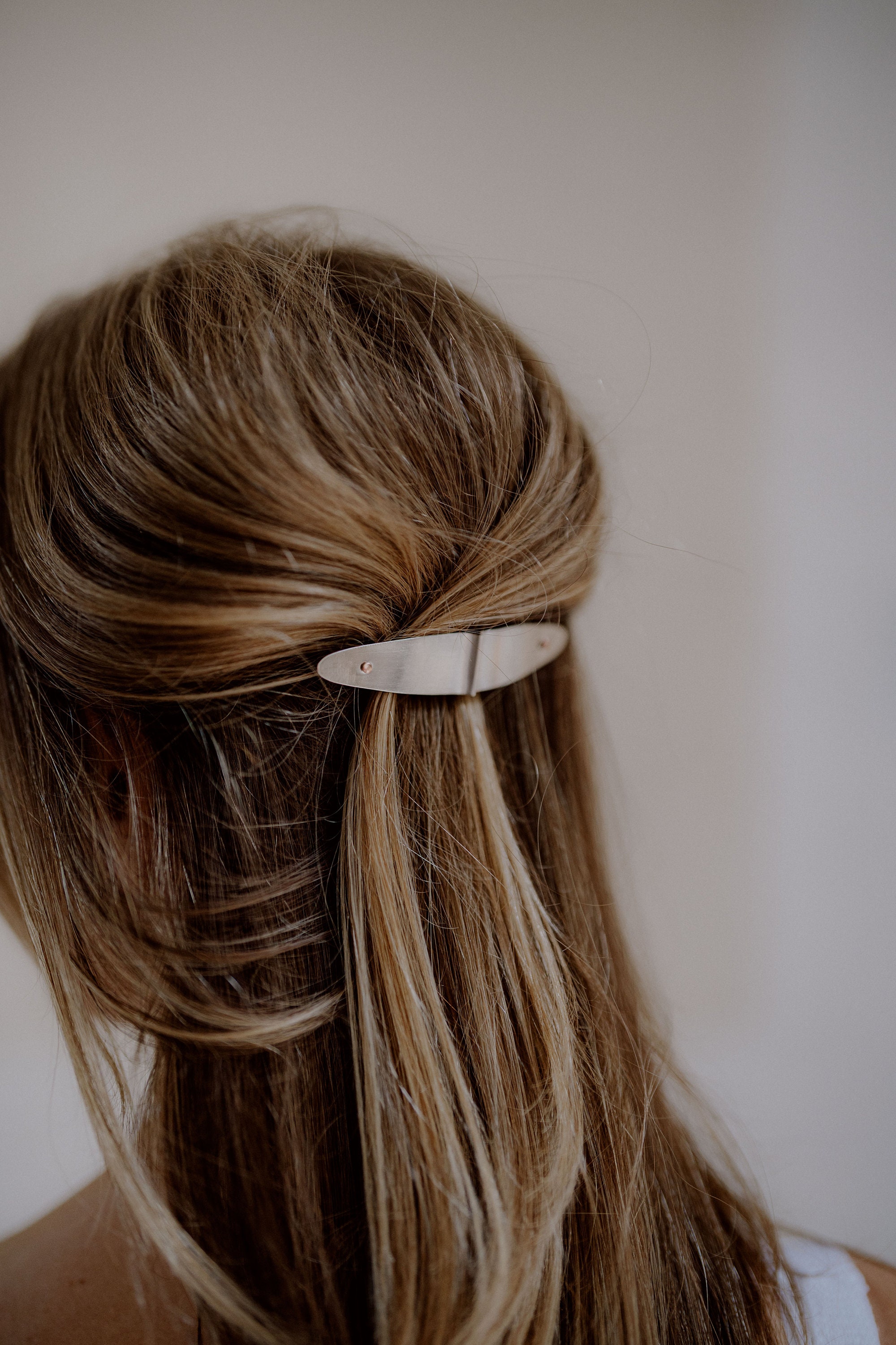 Silver Hair Clip Large Hair Barrette Minimalist Hair Clip Golden Hair ...