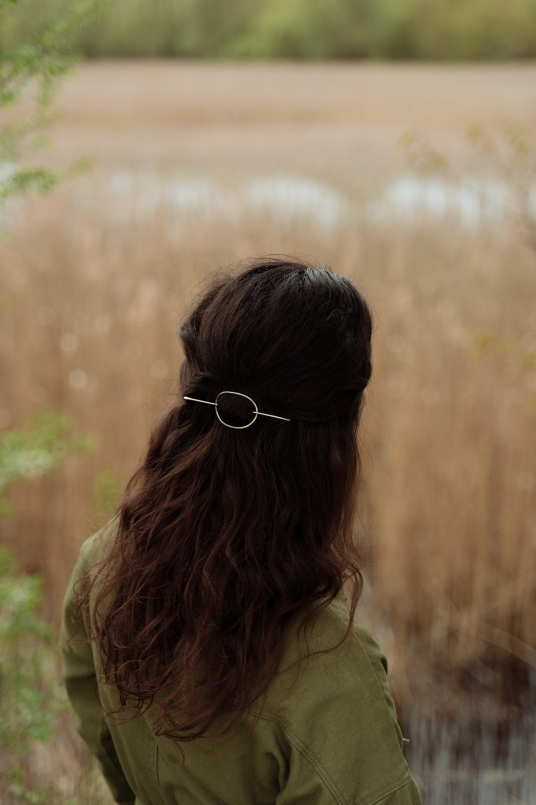 Circle Hair Barrette Half up Hair Clip Circle Hair Pin Oval Hair Slide ...