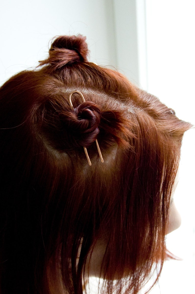 Hammered Hair Fork Metal Hair Pin Basic Pins Everyday Hair - Etsy
