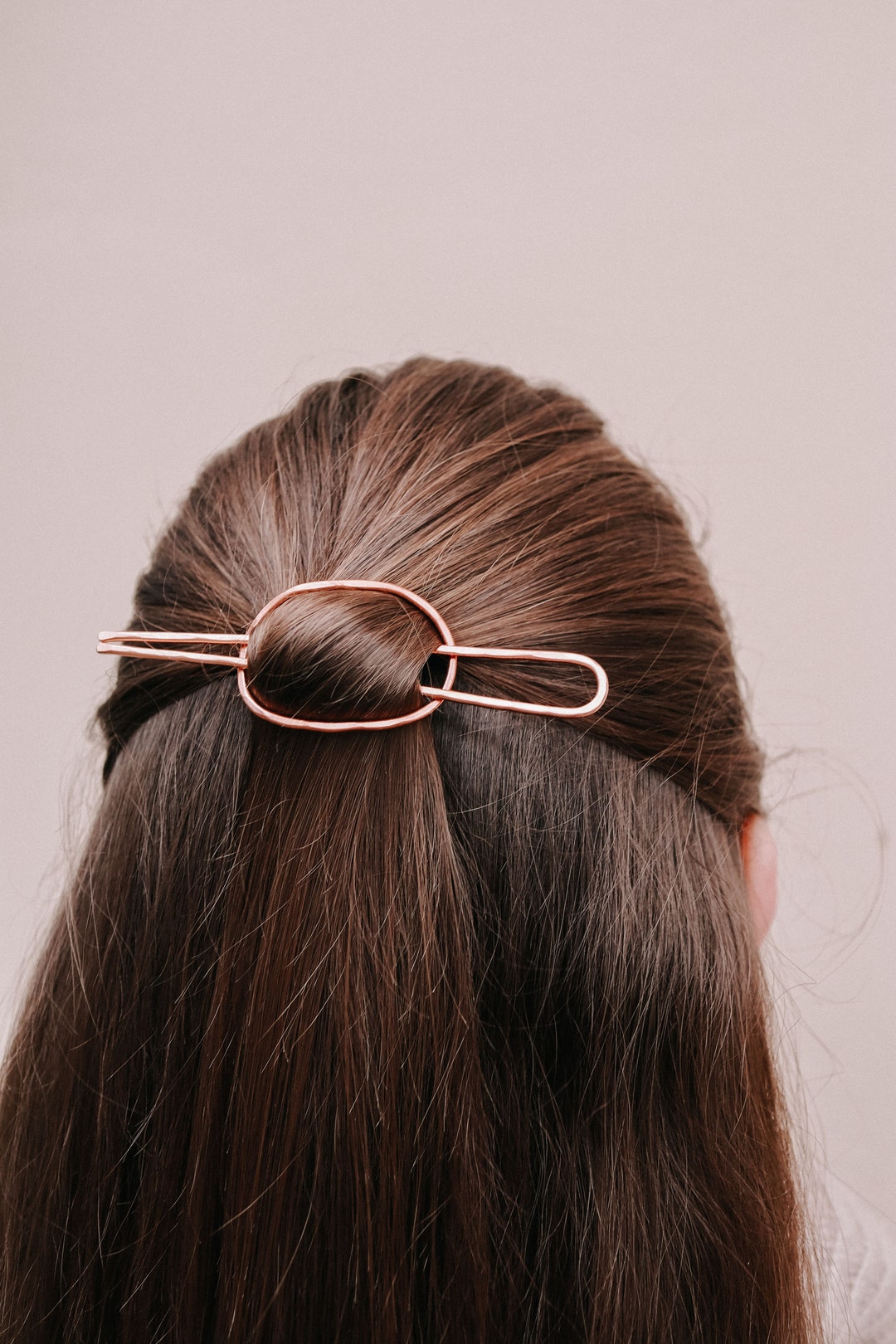 Oval Hair Clip With Fork Open Circle Hair Barrette Simple Hair - Etsy