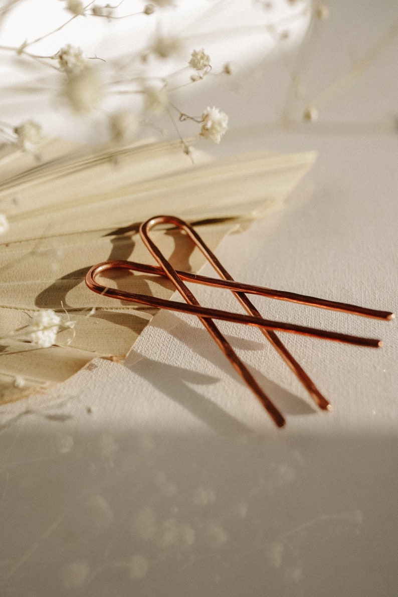 Hammered Hair Fork Metal Hair Pin Basic Pins Everyday Hair - Etsy
