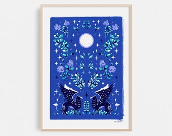 Antique Griffin Art Print Griffon Gryphon Mythical - Etsy