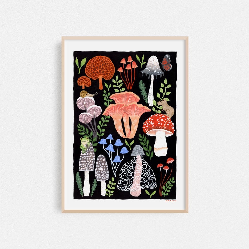 Mushroom Print - Etsy UK