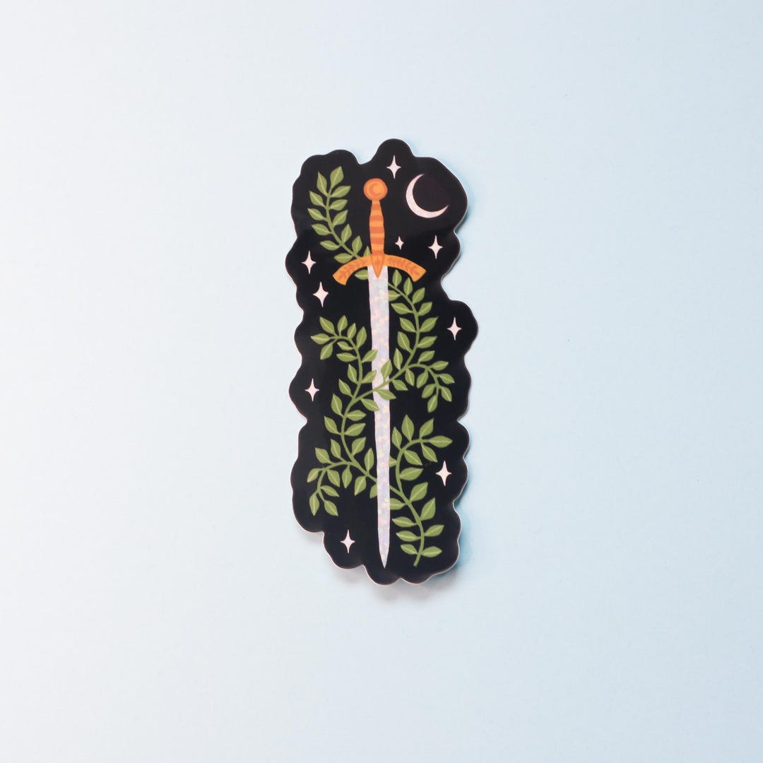 The Warrior Vinyl Sticker, Illustrated Sword Sticker / Decal - Etsy