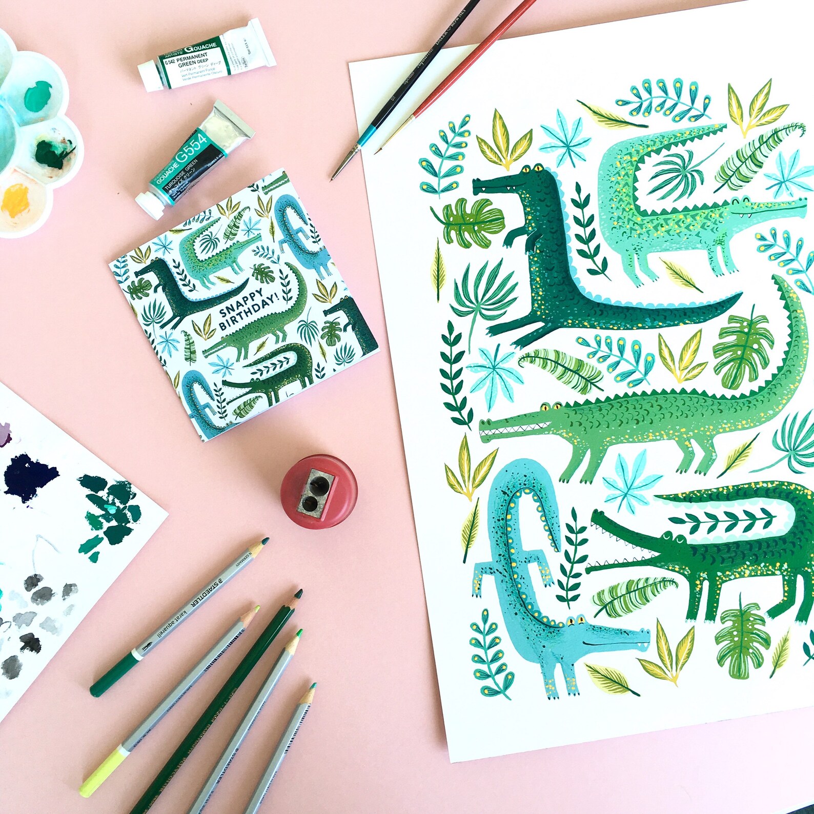 Crocodile Garden Animal Poster Housewarming Gift A4 or A3 - Etsy