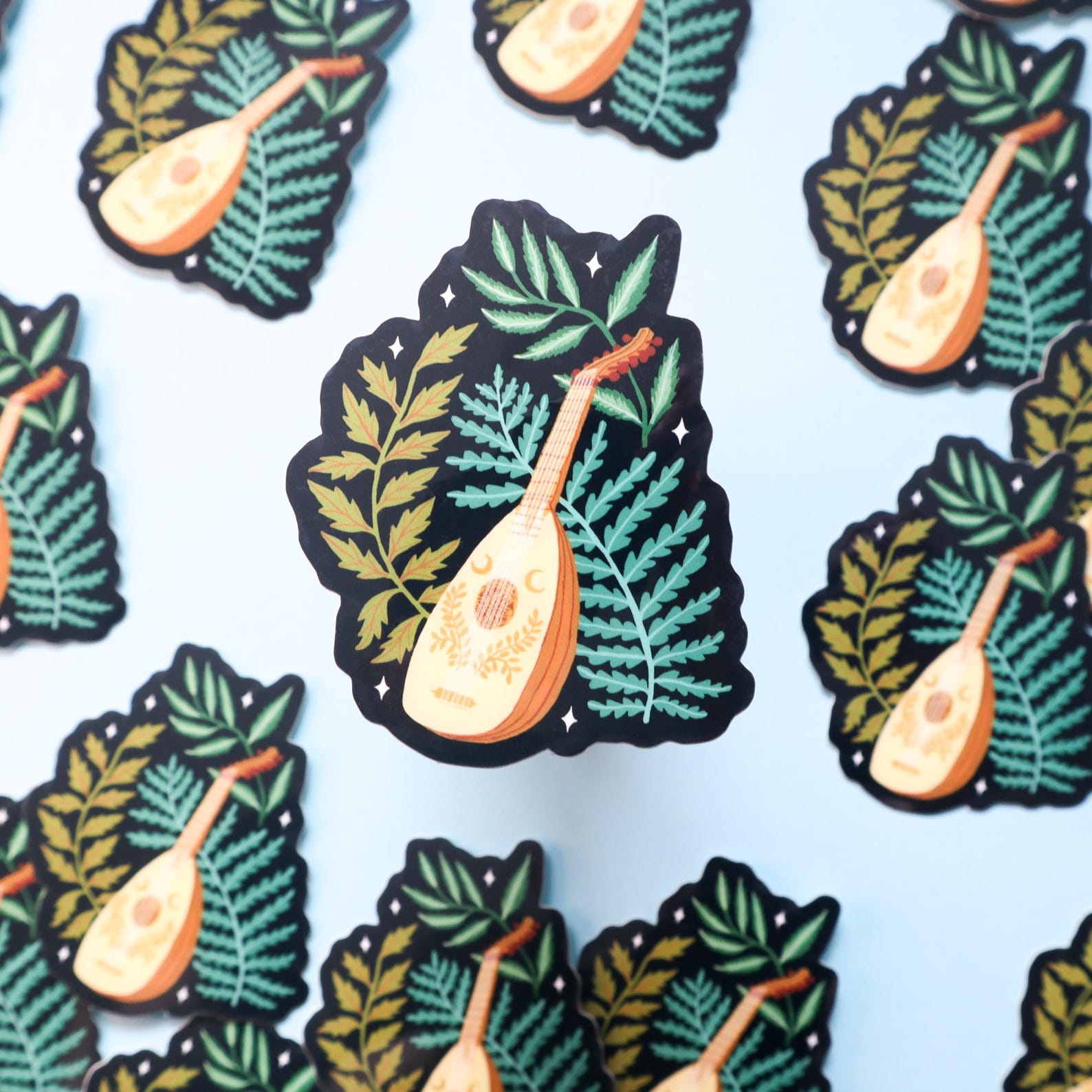 The Bard Vinyl Sticker, Illustrated Lute Sticker / Decal - Etsy