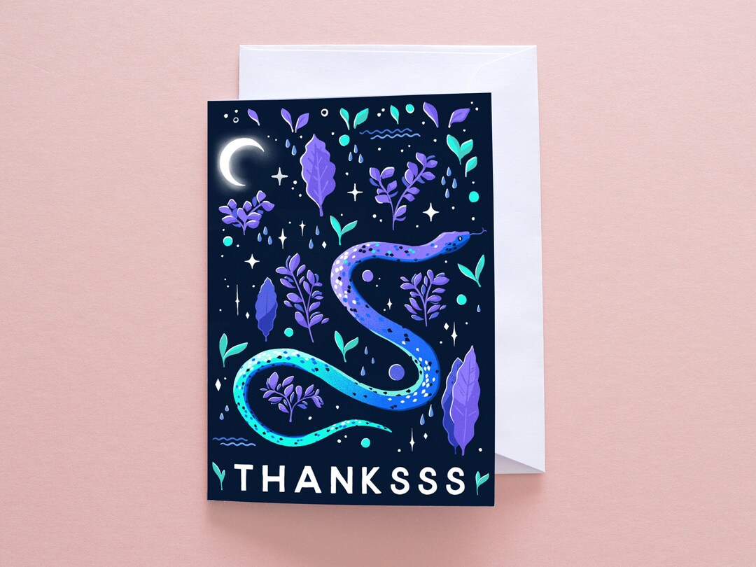 Greetings Card - Thanksss Snake Greetings Card - Etsy