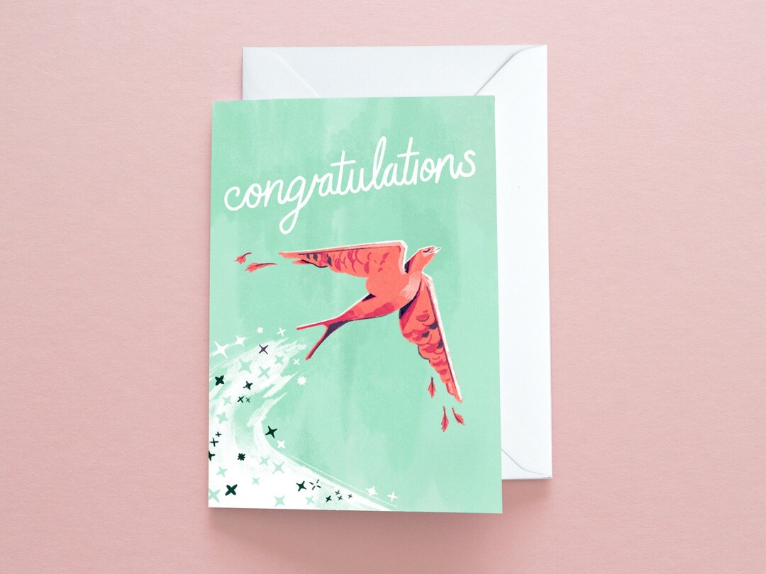 Greetings Card Congratulations Flight Card - Etsy