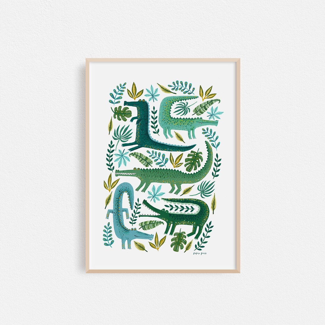Crocodile Garden Animal Poster Housewarming Gift A4 or A3 - Etsy