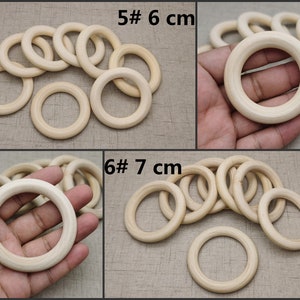 Natural Wood Round Ring Circle Hoop 2.5/3/4/5/6/7/8/9/10/11/12/13/14 ...