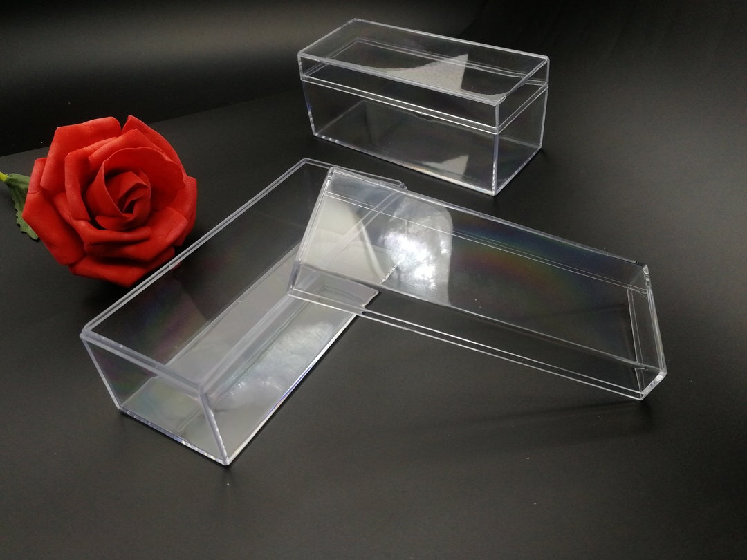 2 Pieces 120x50x50 Mm Rectangle Shape Clear PS Plastic Box , Jewelry ...
