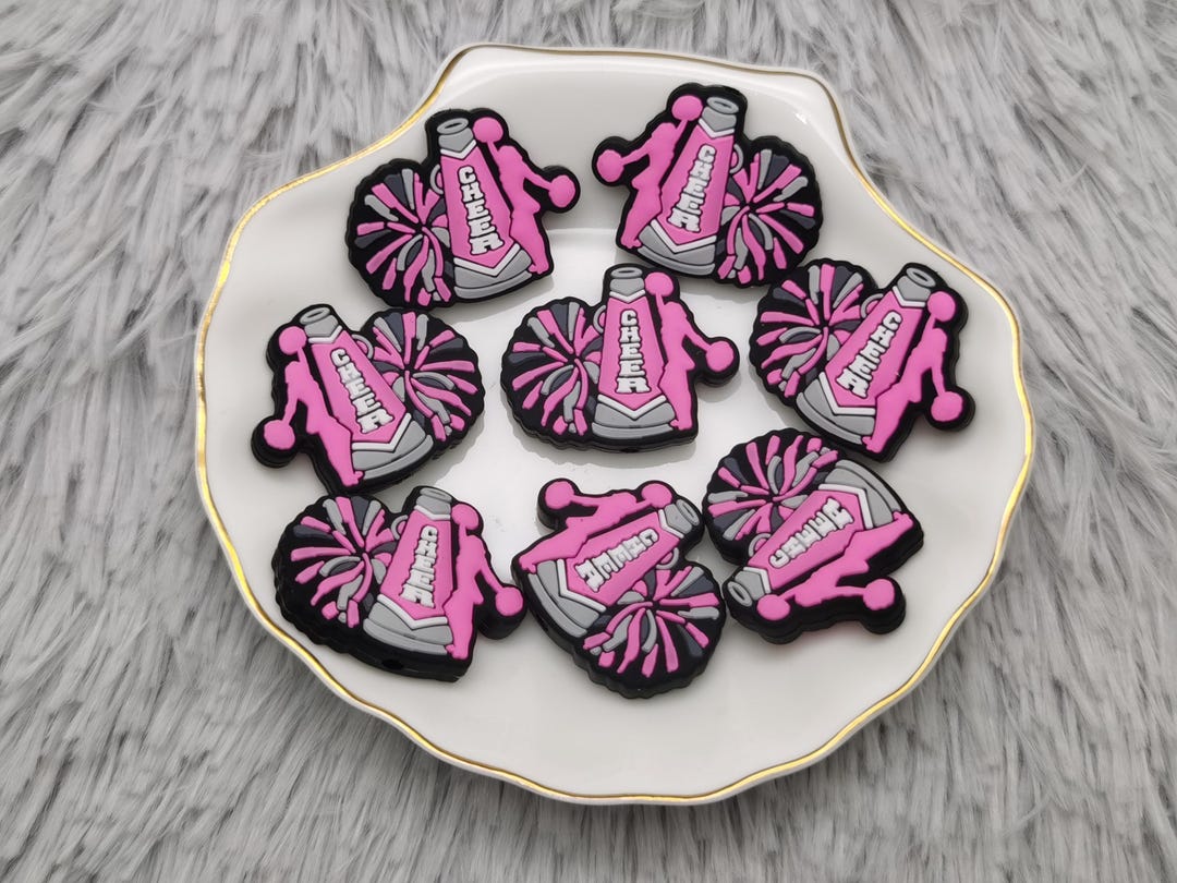 Silicone Bead Cheer Cheering Squad Cheerleaders Focal Bead DIY Charm ...