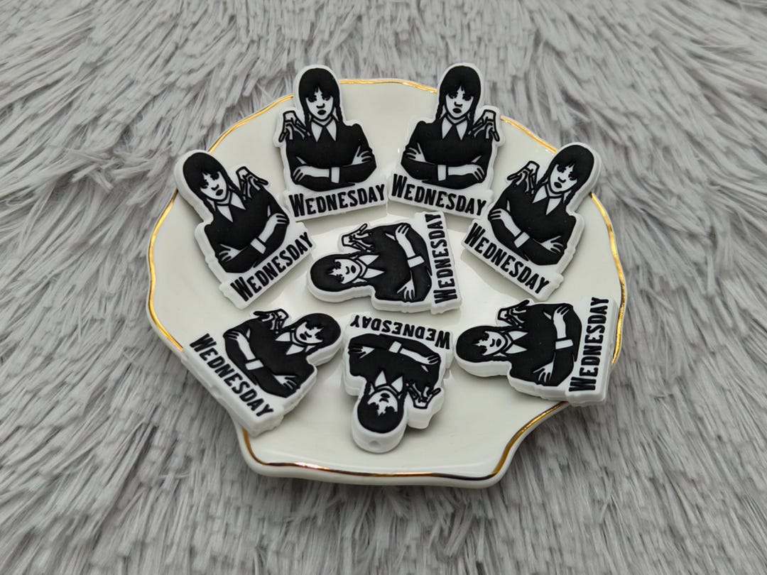 Silicone Bead Wednesday Gothic Girl Focal Bead DIY Charm Pen Finding ...