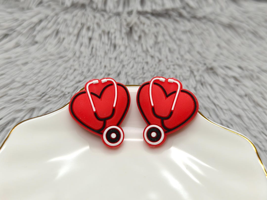 Silicone Bead Heart Nurse Stethoscope Focal Bead for Pen Bracelet ...