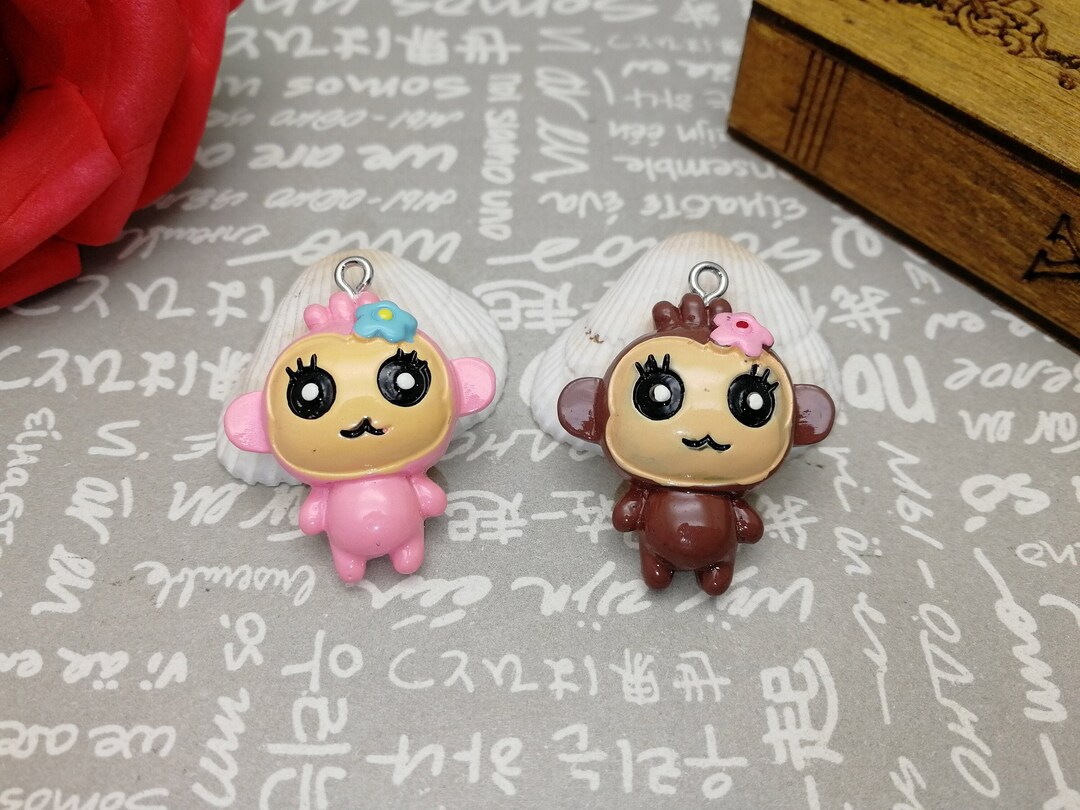 6/20 Pieces Plastic Monkey Orangutan Pendant Charm , Resin Handmade Jewelry Making DIY Finding ...