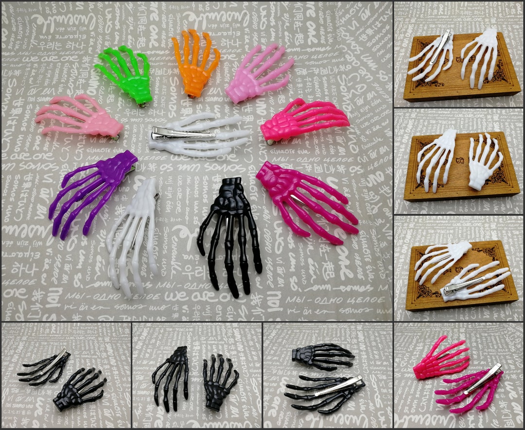 Plastic Halloween Skeleton Hand Alligator Hair Clip , Resin Head ...