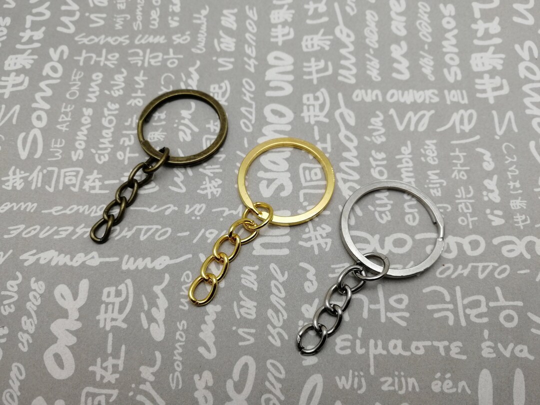 10/50 Pieces 1 Inch Split Ring Key Chain , Keyring Keychain Key Clasp ...