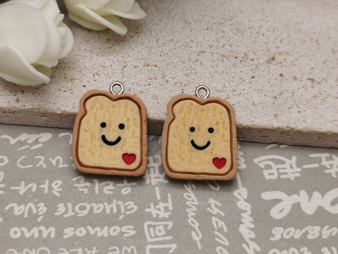 6/20 Pieces Plastic French Toast Bread Bun Pendant Charm , Resin ...