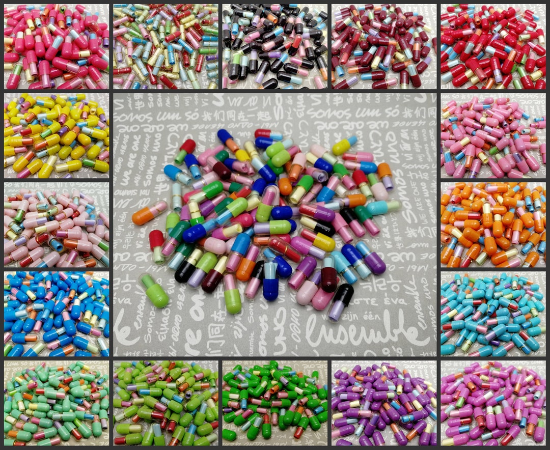 500 Pieces Wish Message Pill Capsule Charm With Blank Paper Note Inside ...