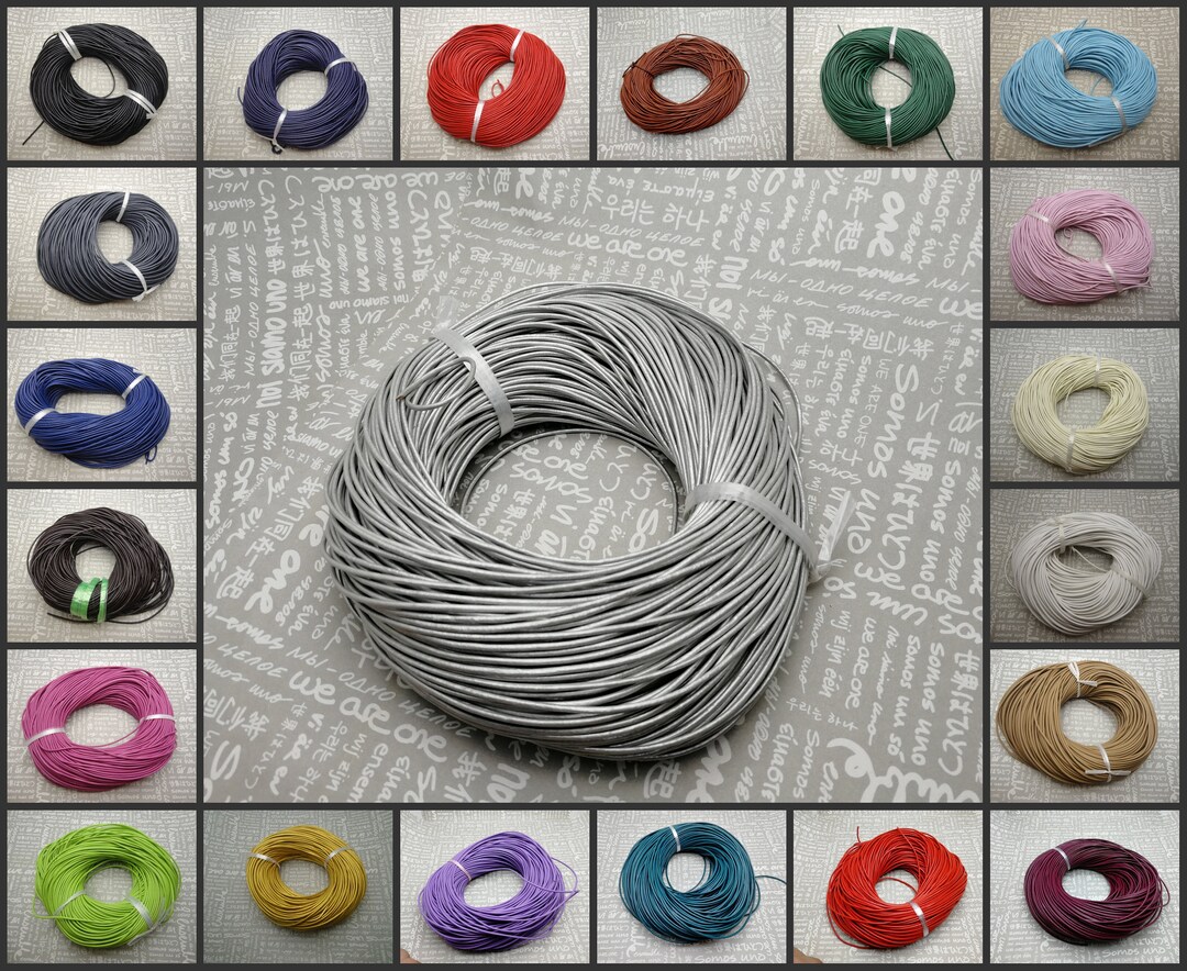 Genuine Real Leather Lacing Cord , 100 Yards 1.5 Mm Diameter Round ...